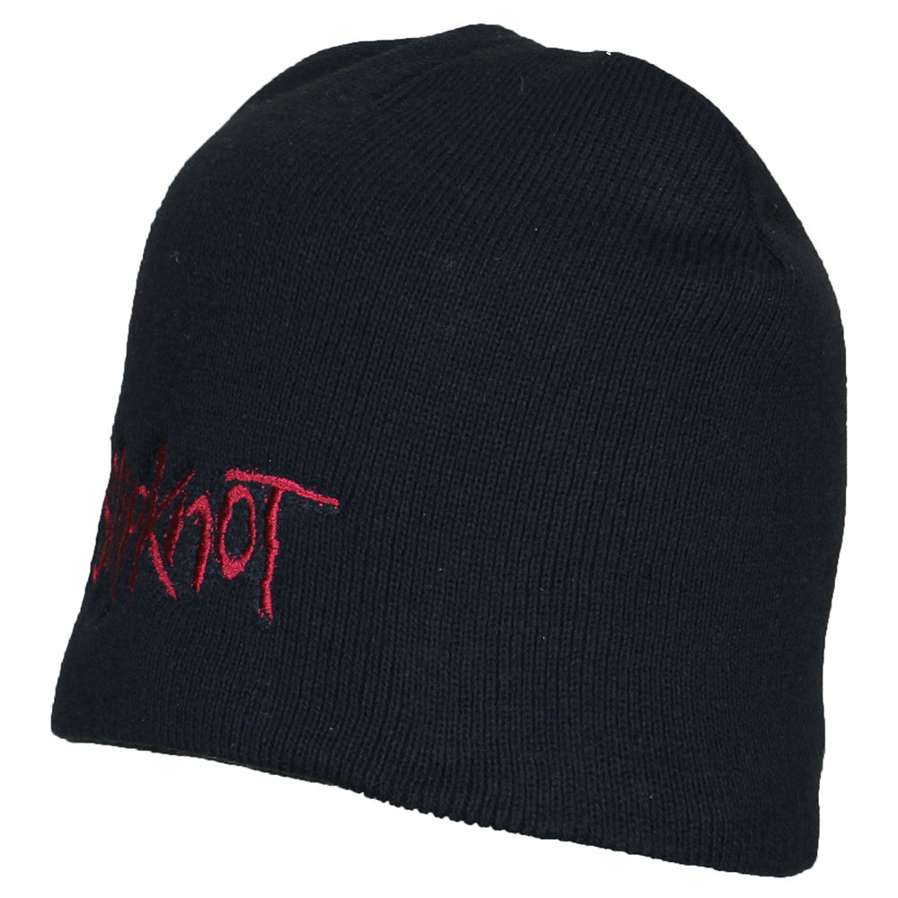 Metal & Rock Slipknot Logo Beanie Hat Black Red - Popmerch.com