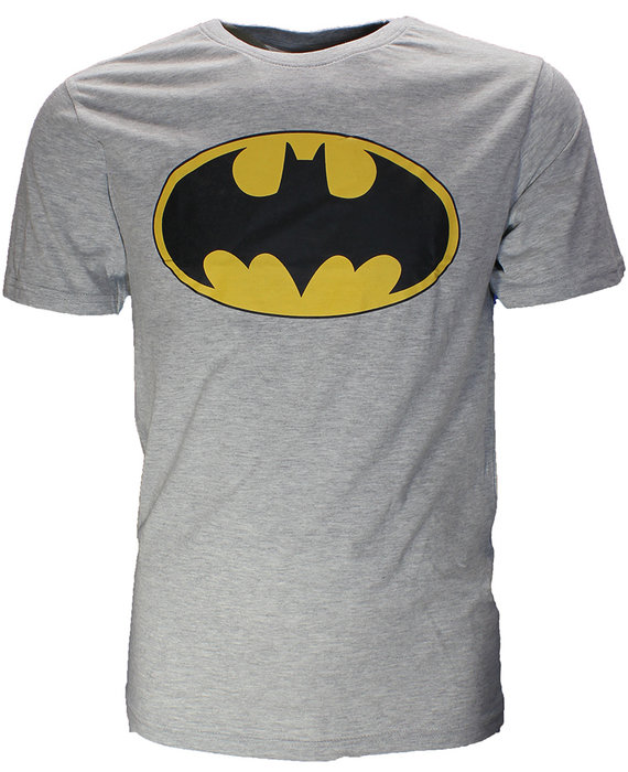 Batman Classic Logo T-Shirt Grey- Official Merchandise - Popmerch.com