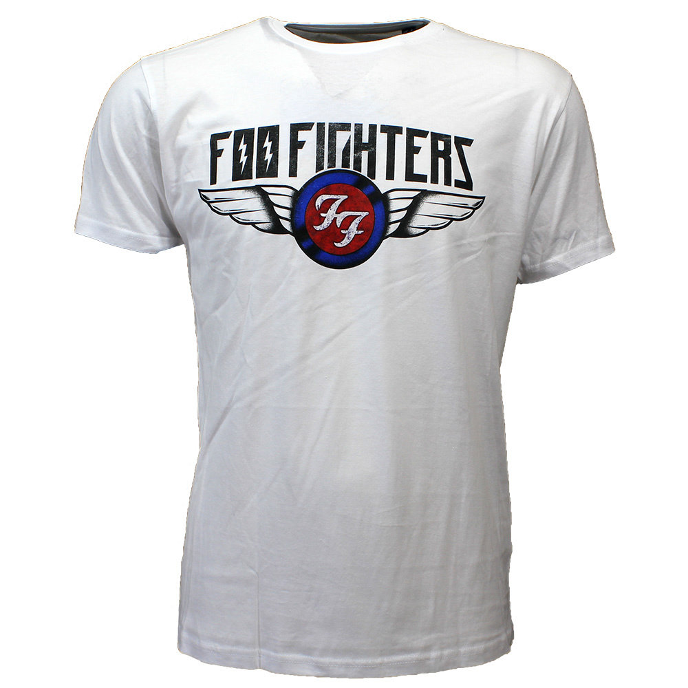 Foo Fighters Flash Wings Band T-Shirt White - Official Merchandise ...