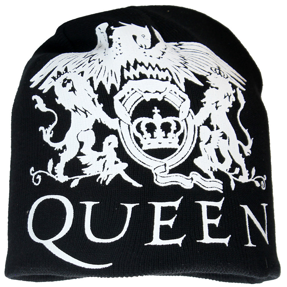 Queen Crest Beanie Hat Black - Popmerch.com