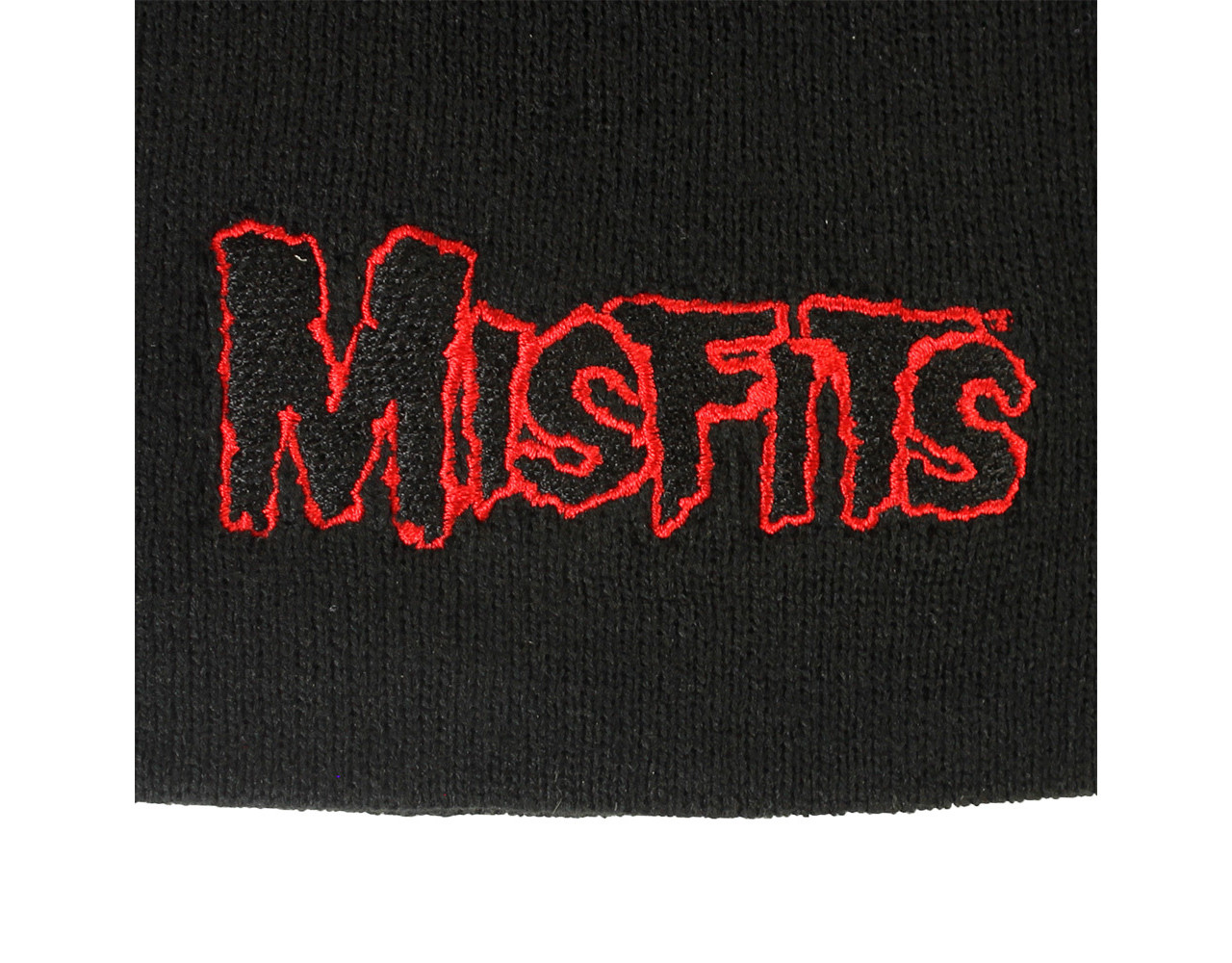 Misfits Red Logo Beanie Muts Zwart - Official Merchandise - Popmerch.com