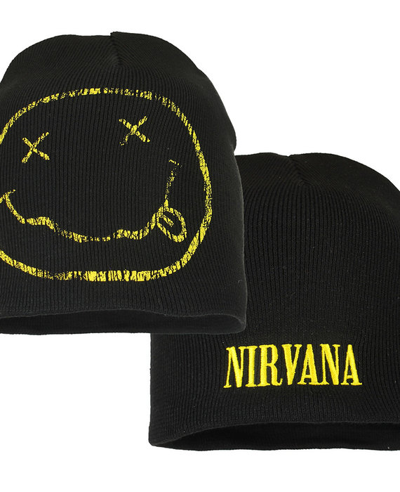 Nirvana Distressed Logo Smiley T-Shirt - Official Merchandise ...