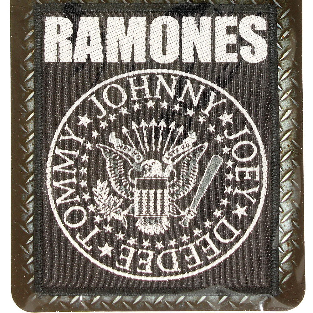 Ramones Classic Seal Logo Standard Woven Patch Black/White - Popmerch.com