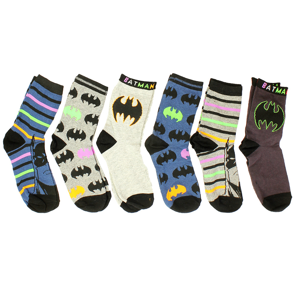 Batman Kids Socks 6-Pack - Official Merchandise - Popmerch.com