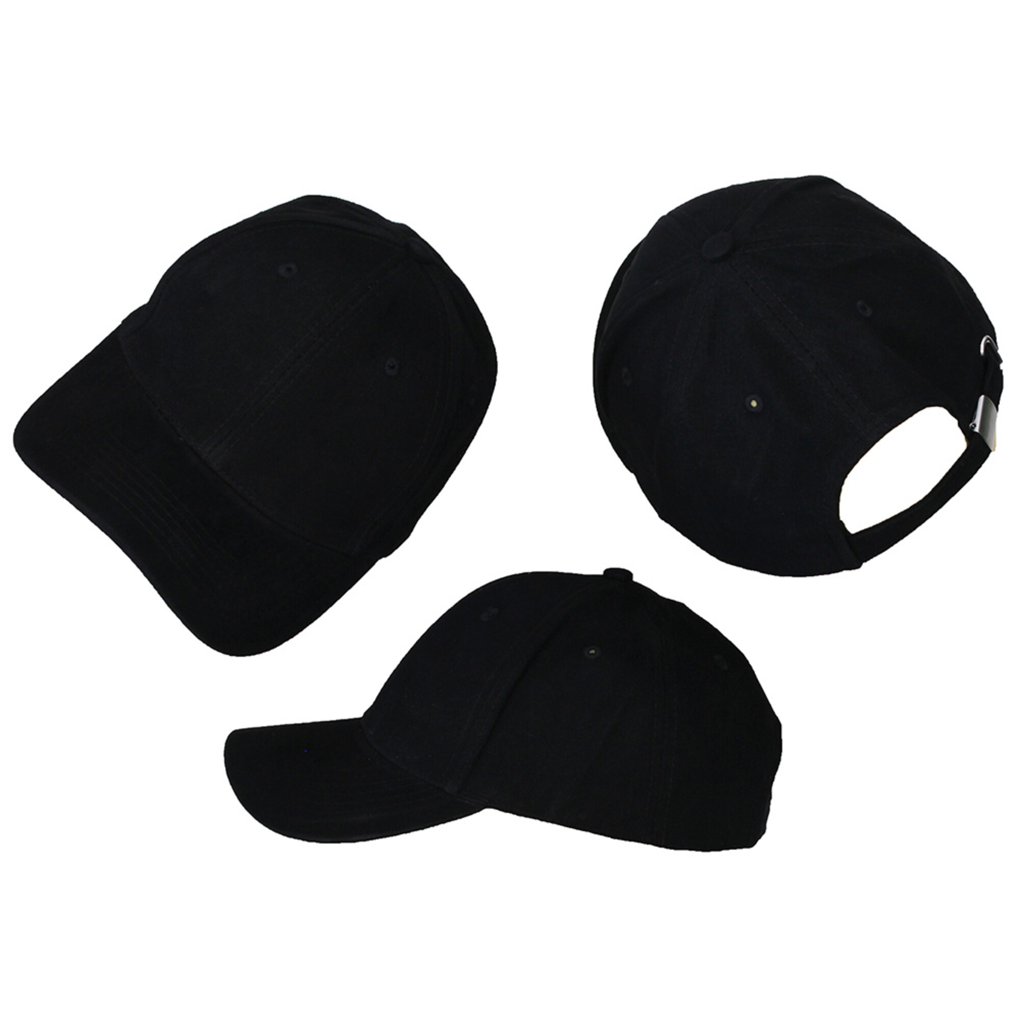 Basic Plain Black Coloured Cap 10 pieces - Popmerch.com