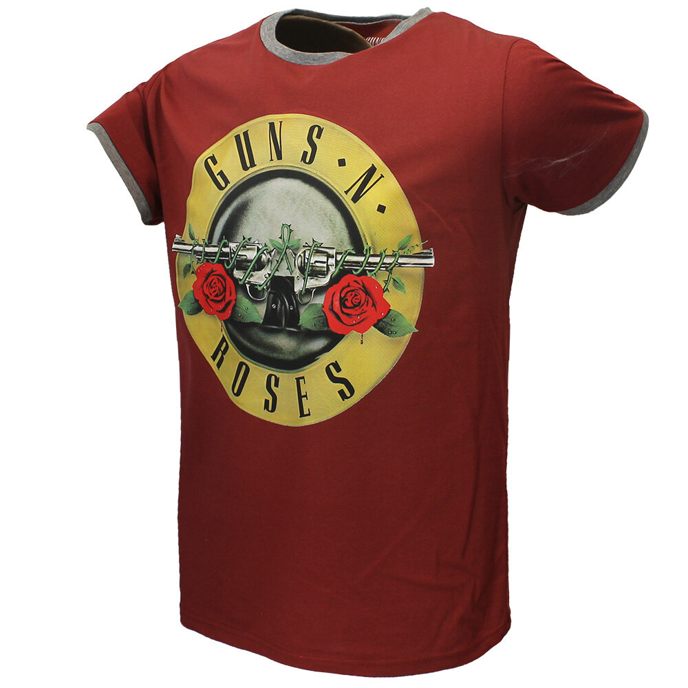 Guns N' Roses Logo Ringer T-Shirt Red - Official Merchandise - Popmerch.com