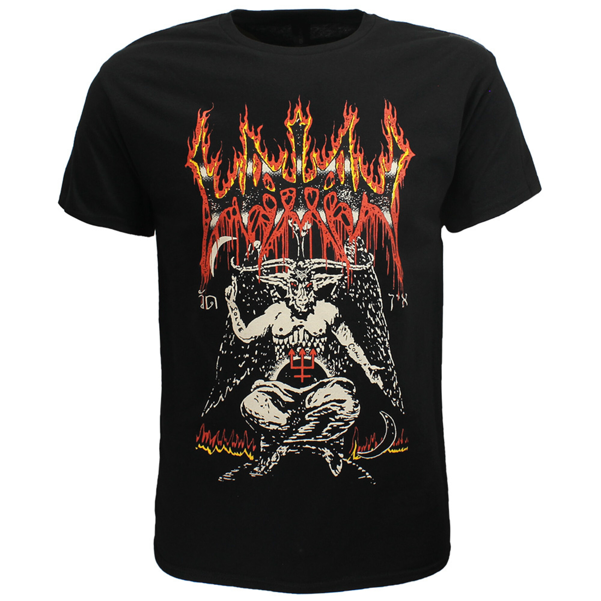 Watain Baphomet Flaming Logo T-Shirt – Dark Black Metal Merch ...