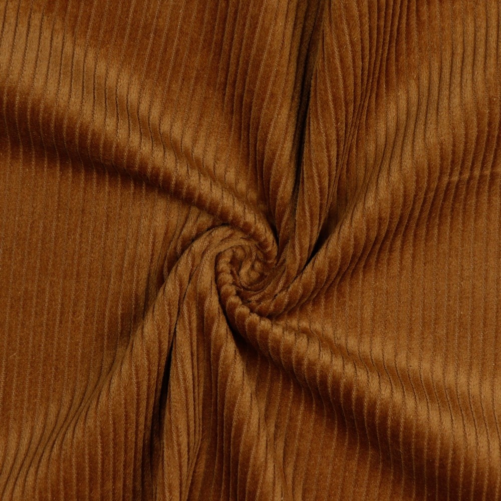 Ribfluweel Met Brede Ribbel cognac - De Stoffenkamer