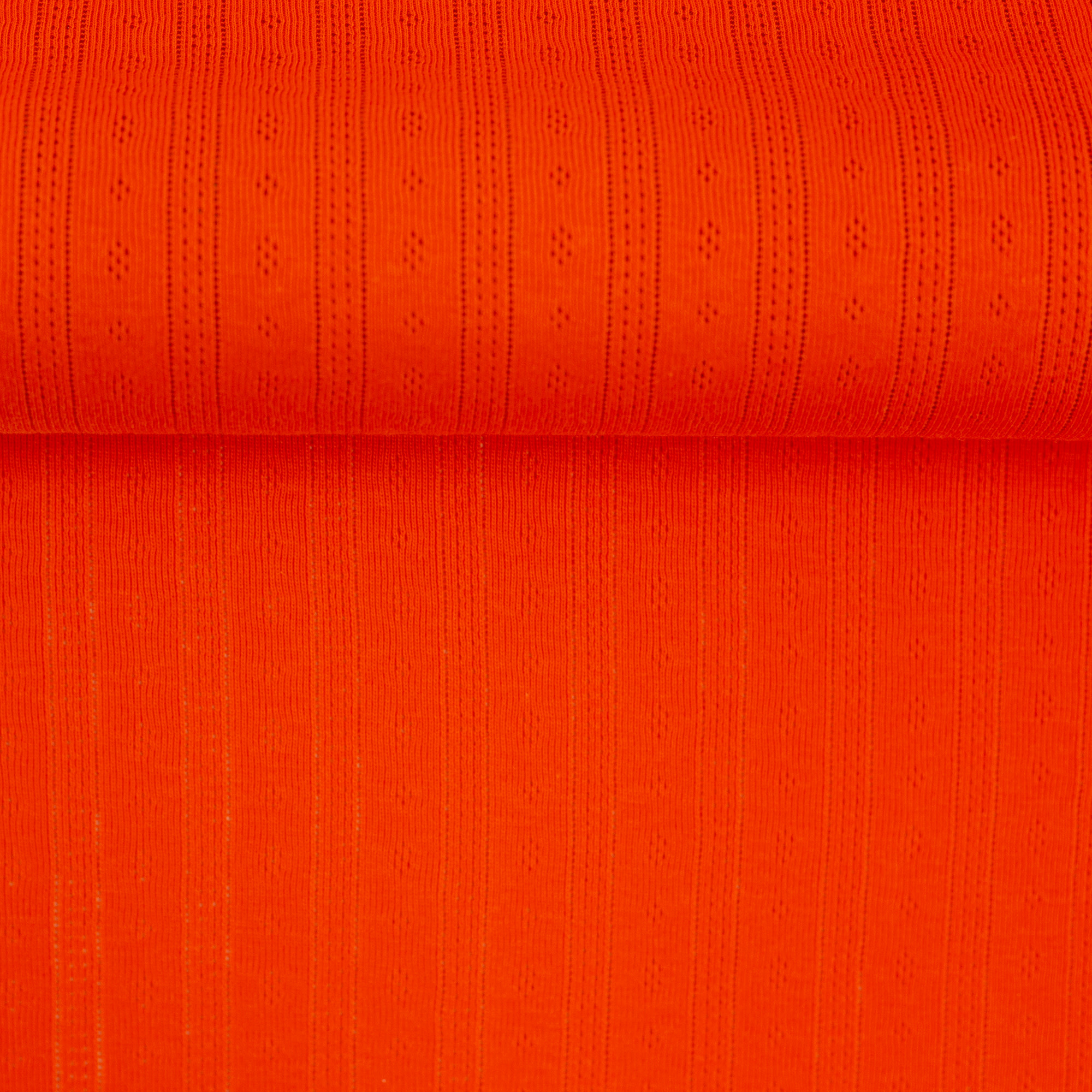 Ajour Tricot Pointelle lines - orange - De Stoffenkamer