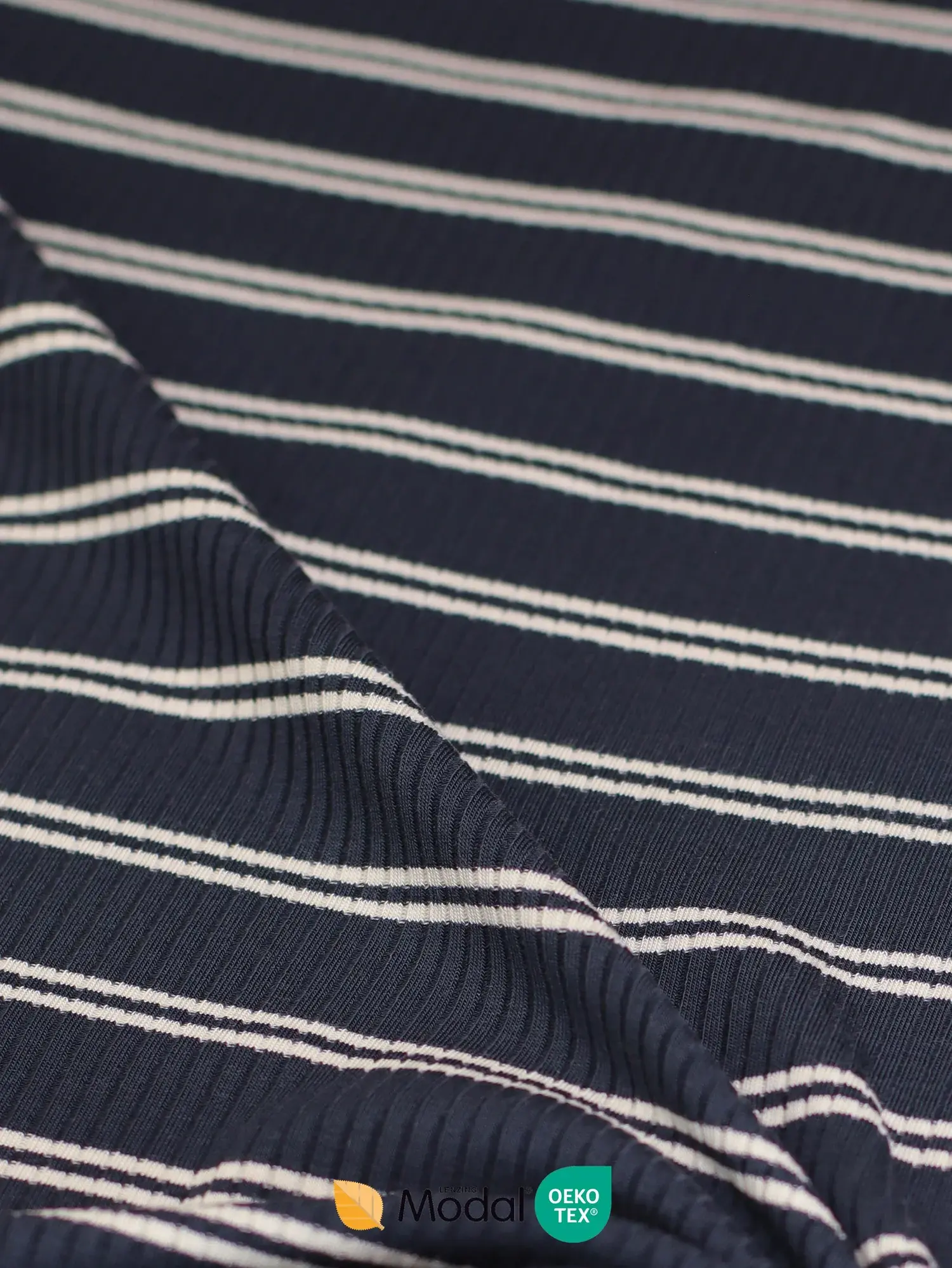 Derby Tencel Ribbed Jersey - dark navy - De Stoffenkamer