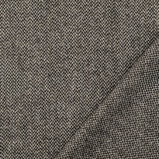 Wol Mix Tweed Geo dark blue - De Stoffenkamer