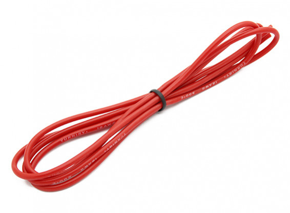 Turnigy Hoge Kwaliteit 18 AWG Silicone Wire 1m (Rood) - SpeedDrones