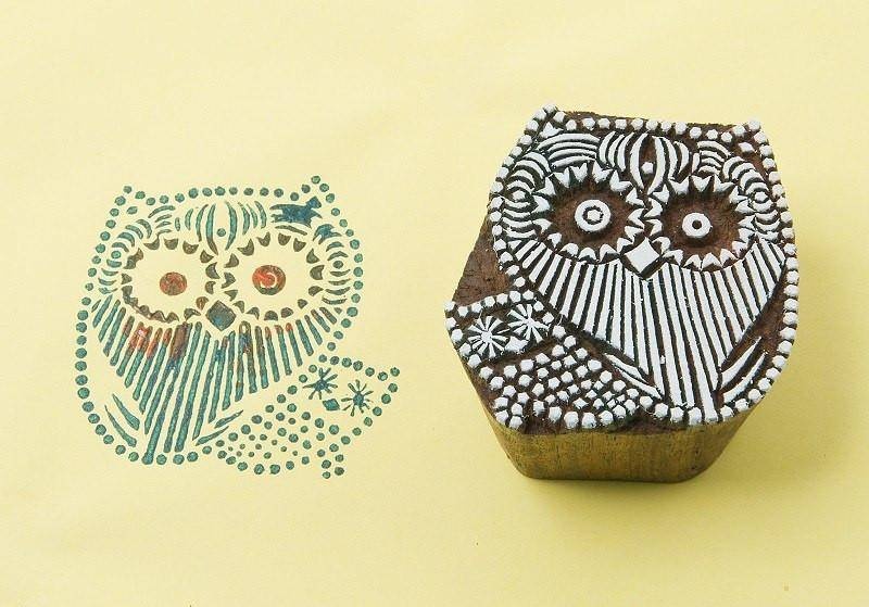 Blockwallah Indian Block stamp family Owl - s | Natural Earth paint ...