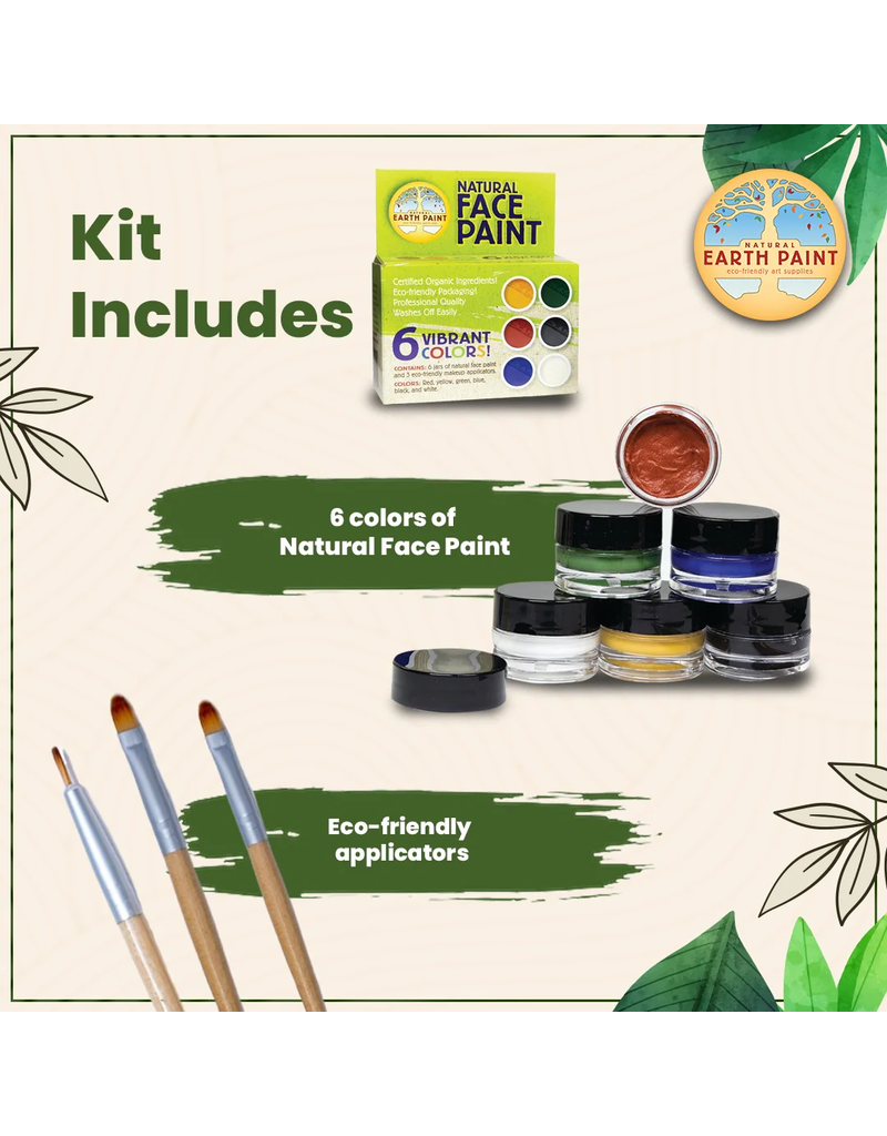 Natural Face Paint and bodypaint Kit 6 colours - Natural Earth Paint Europe