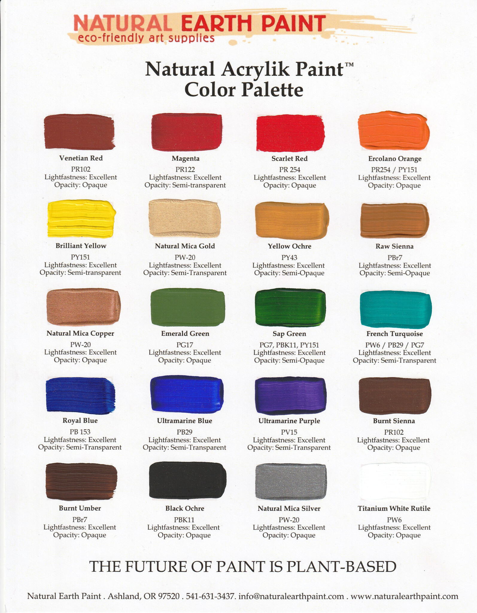 Natural Earth Acrylik Paint™ - heavy body acrylic paints 20 colors ...