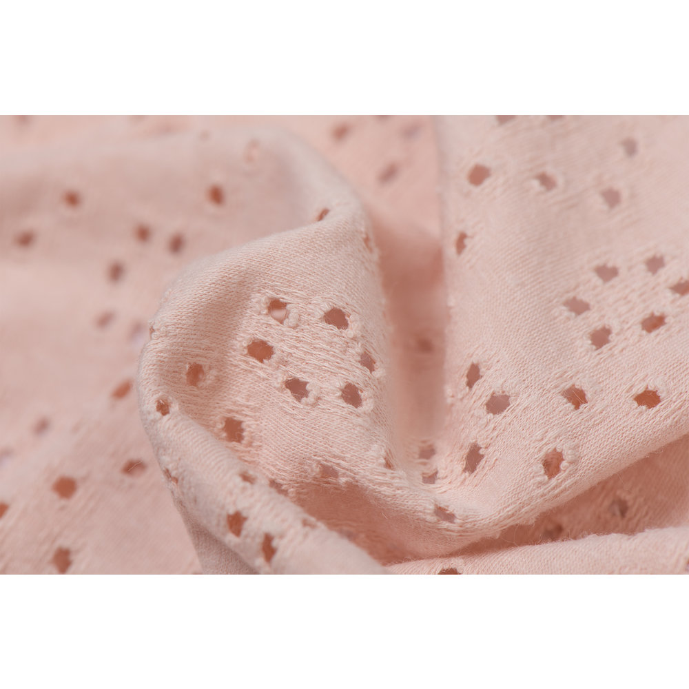 Broderie Tricot Stof - Dusty Roze - Zacht & Rekbaar - Stoffen Online ...