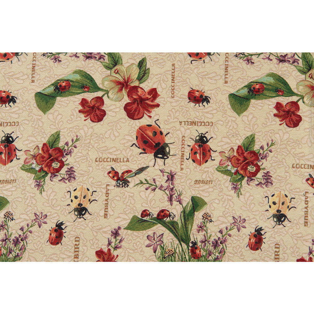 Gobelin Stof Ladybug and Flower - Stoffen Online