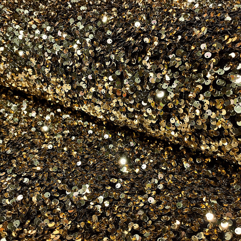 Rekbare Fluweel Stof met Gouden Pailletten | Ideaal voor Kleding & DIY ...