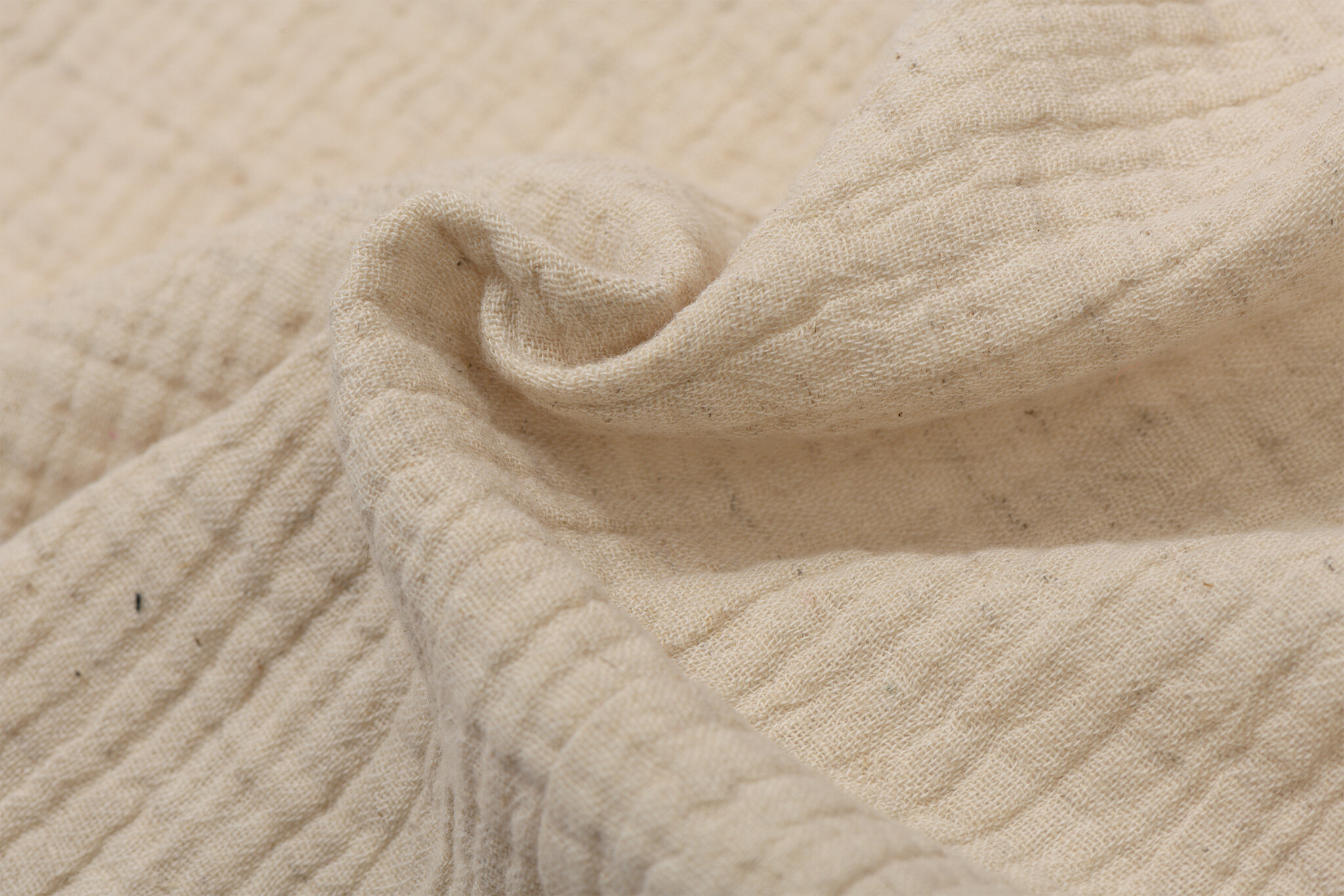 Katoen Linnen Double Gauze Stof Naturel Melange - Stoffen Online ...