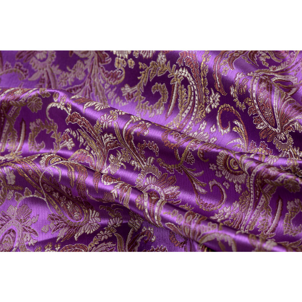 Brokaat Stof Royal Paisley Lila - Stijlvol met een Vleugje Glamour ...