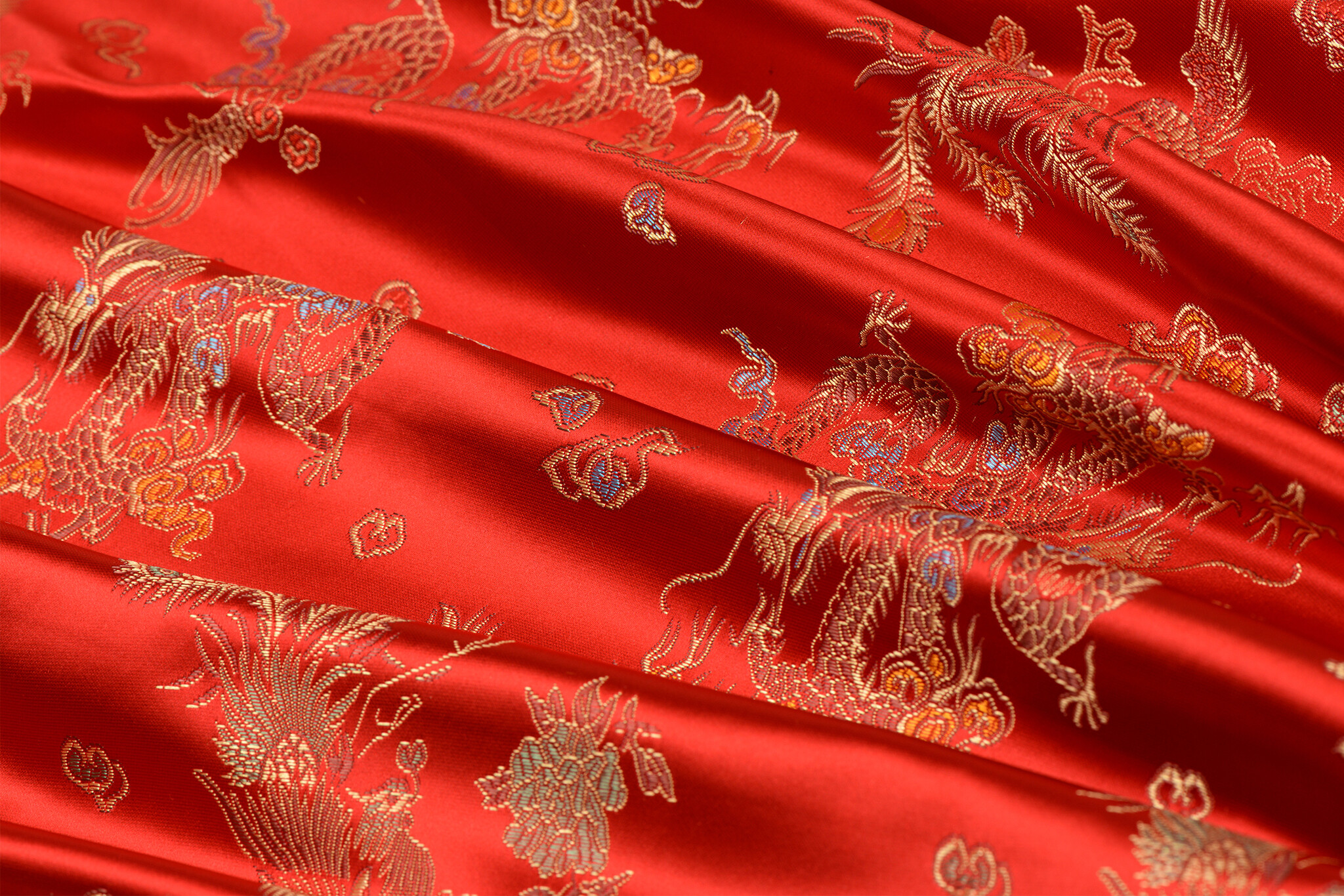Brokaat Jacquard Stof Chinese Draak Rood – Chic & Elegant - Stoffen Online