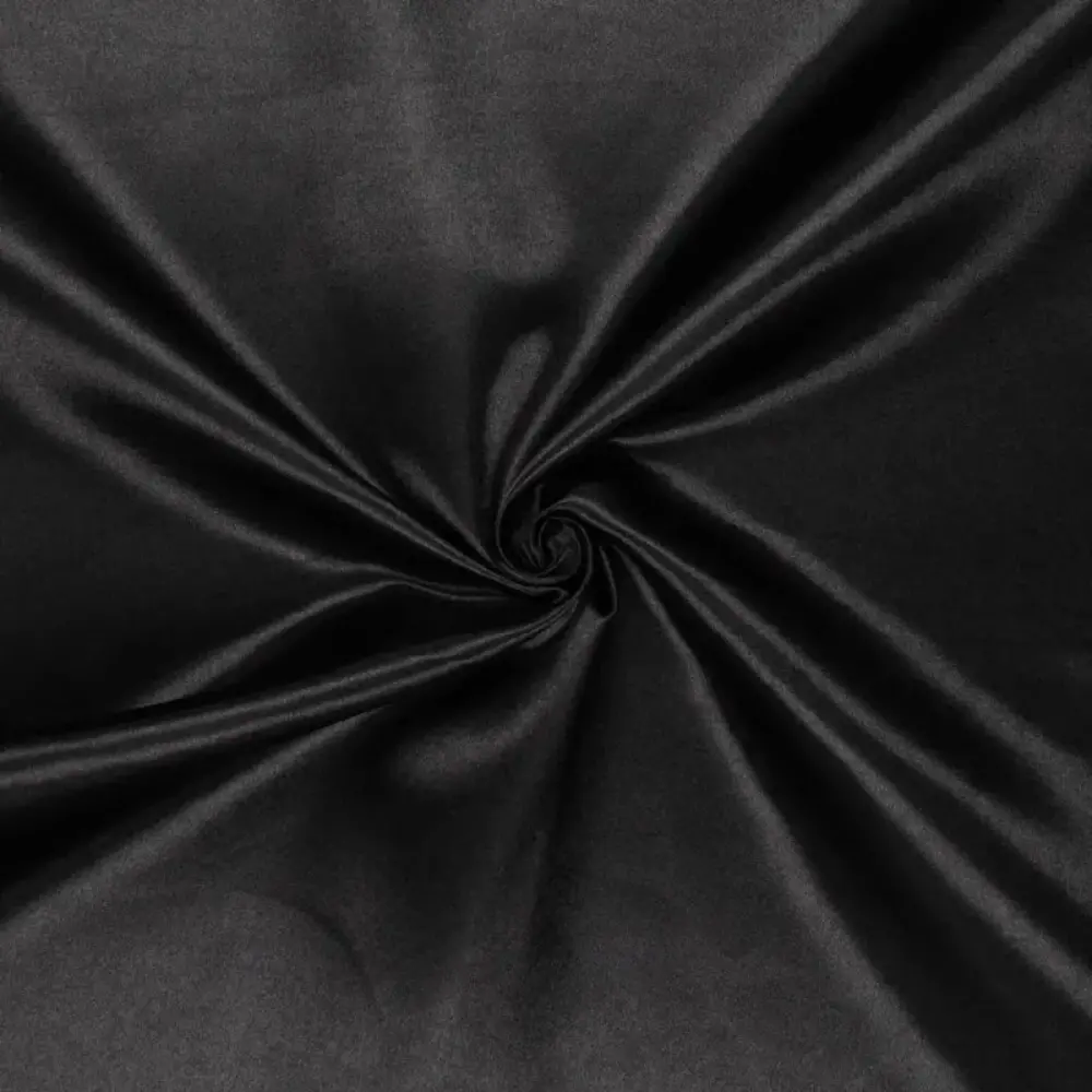 Heavy Satijn Stof Zwart –Brandvertragend & 280 cm Breed - Stoffen Online