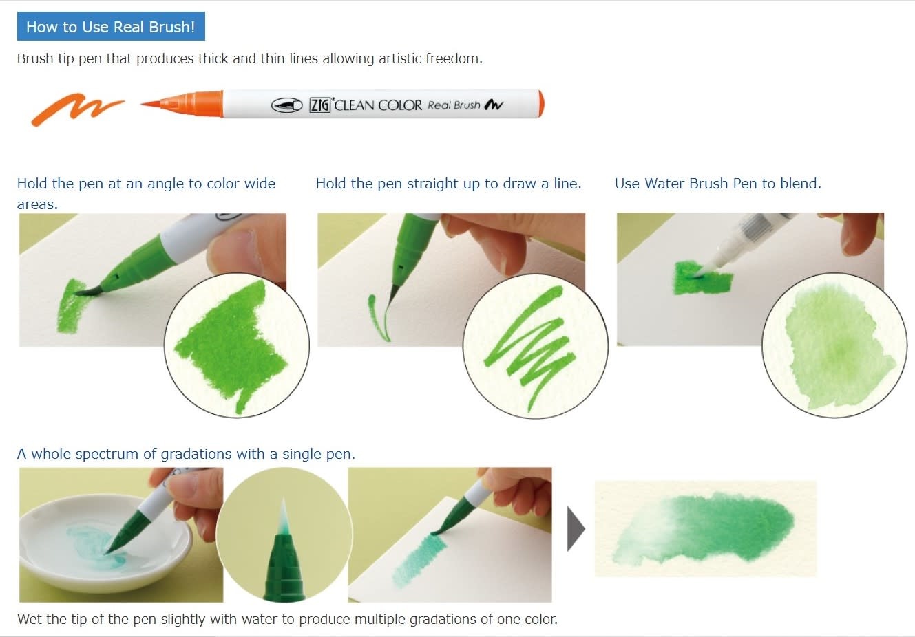 Kuretake Co., Ltd. - ZIG CLEAN COLOR REAL BRUSH 4V POP COLOR - JPT ...