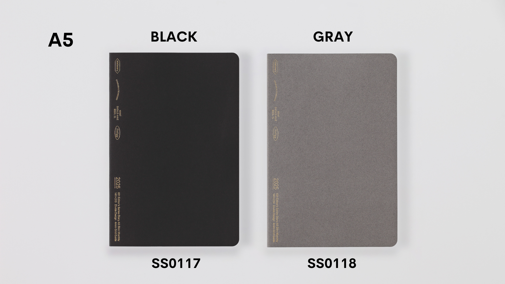 Slim Diary A5 Monthly, Black - JPT EUROPE LTD T/A JP BOOKS