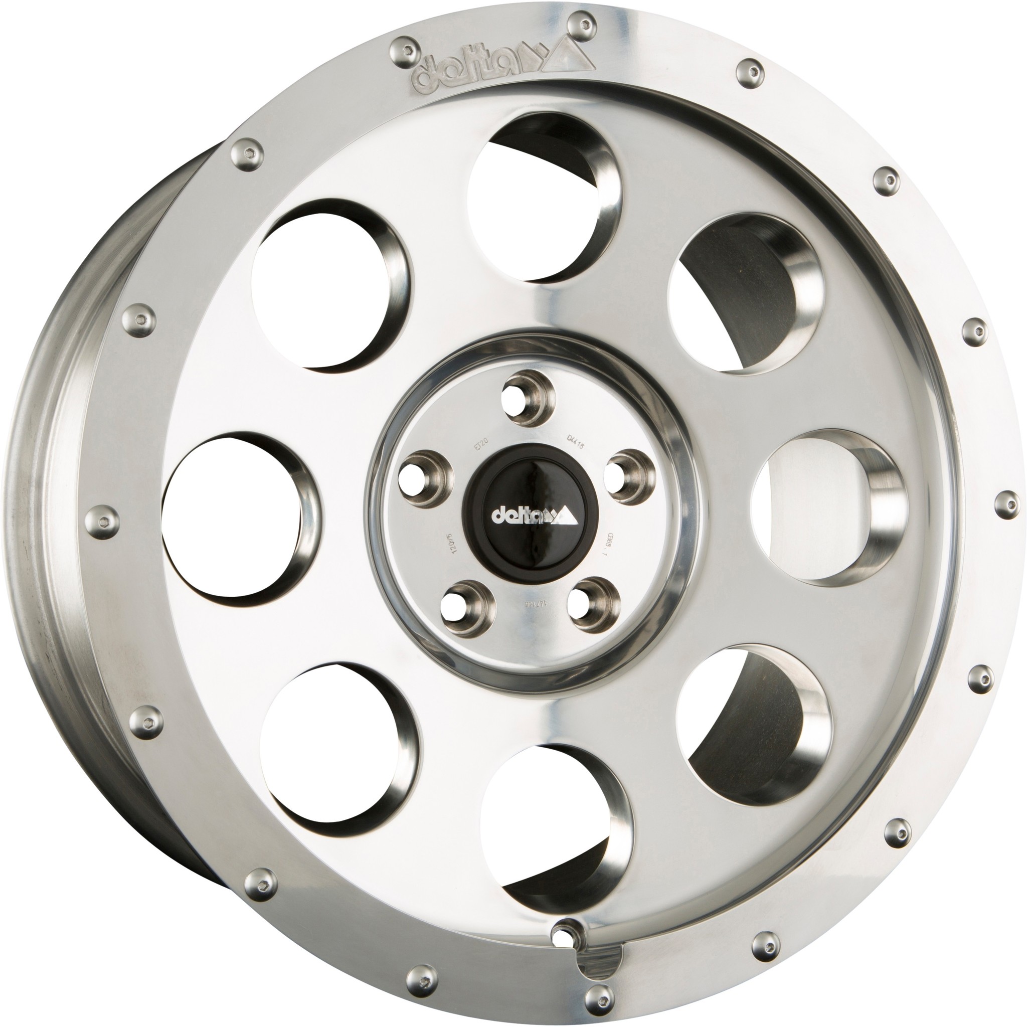 Delta Klassik Alloy rim, polished alu, 18x8,5 6/130, ET 45 beadlock op ...