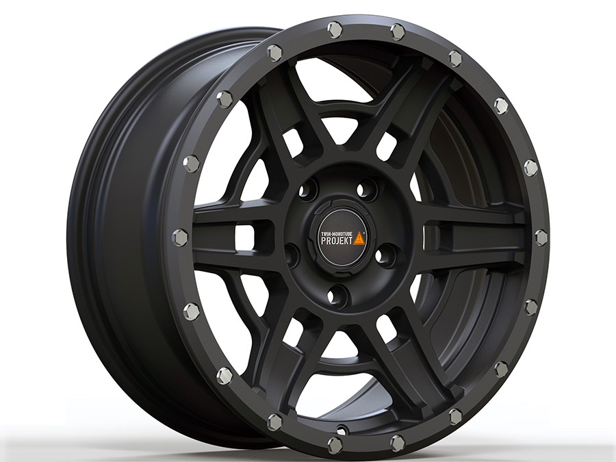 TWIN-MONOTUBE-PROJEKT-AT5 (All Terrain) Alu Felge 8JX17H2 ET40 5x120 SEIDENMATT SCHWARZ, KONKAV ...
