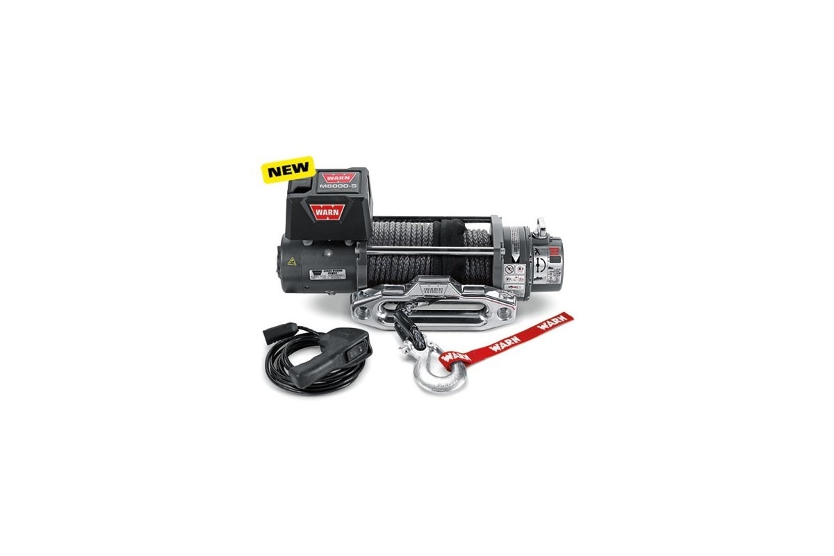 WARN M8 / M8000-S 3.6 T 12V WINCH with synthetic rope and remote cont ...
