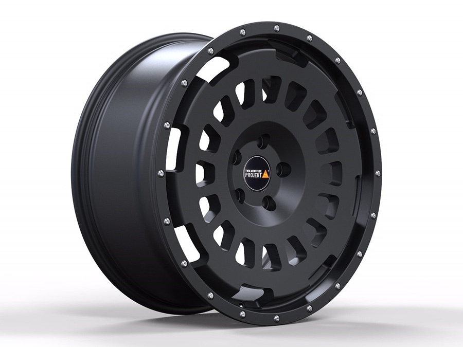 TWIN-MONOTUBE-PROJECT-AT20-ZERO aluminum rim, 9X20 INCH IN BLACK MAT W ...