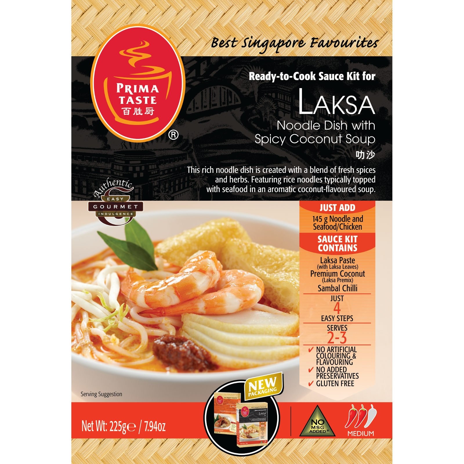 Prima Taste Laksa Ready To Cook Sauce Kit, 225g - Tjin's Toko