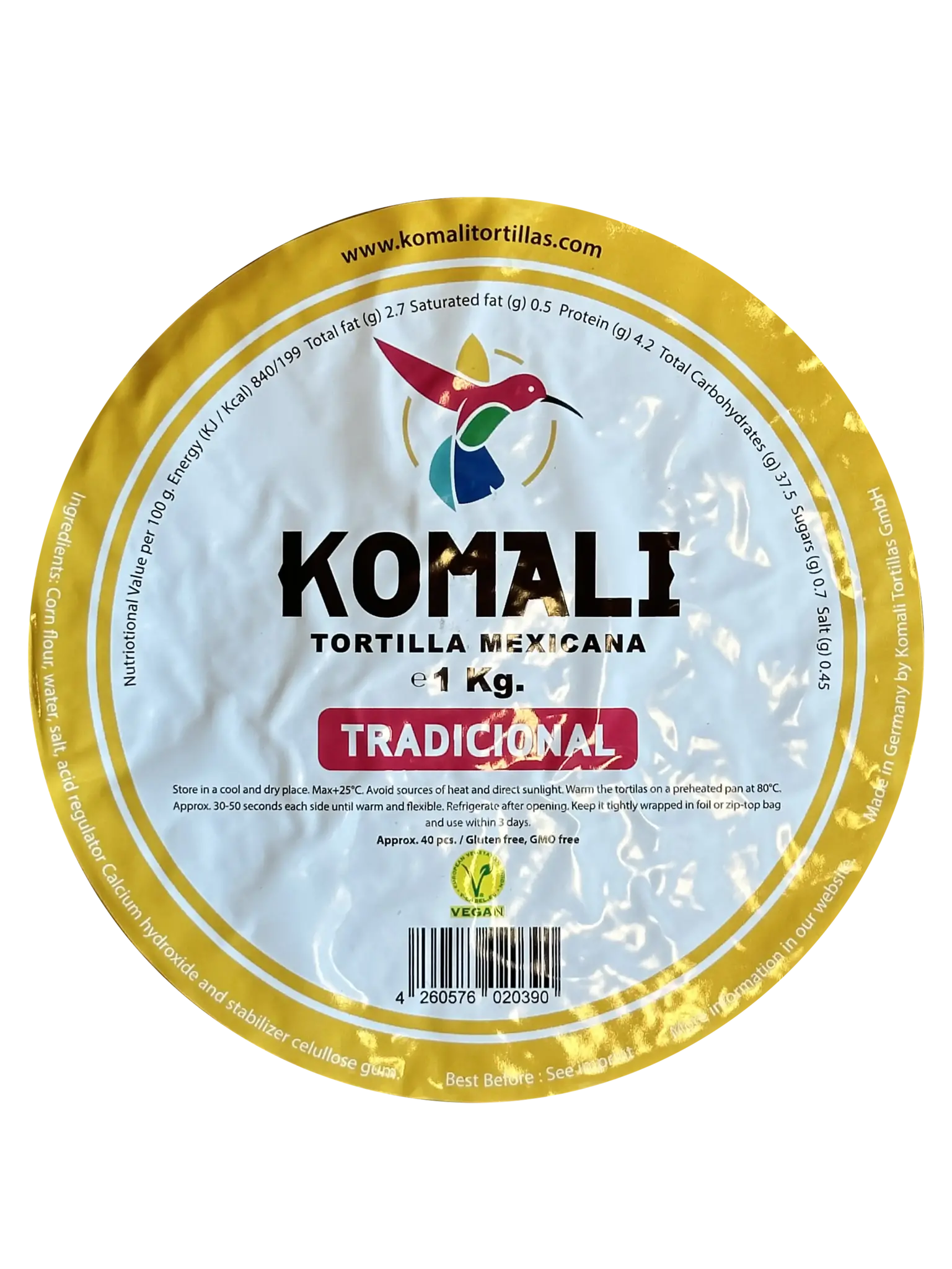 Komali Tortillas Traditional, 1kg - Tjin's Toko