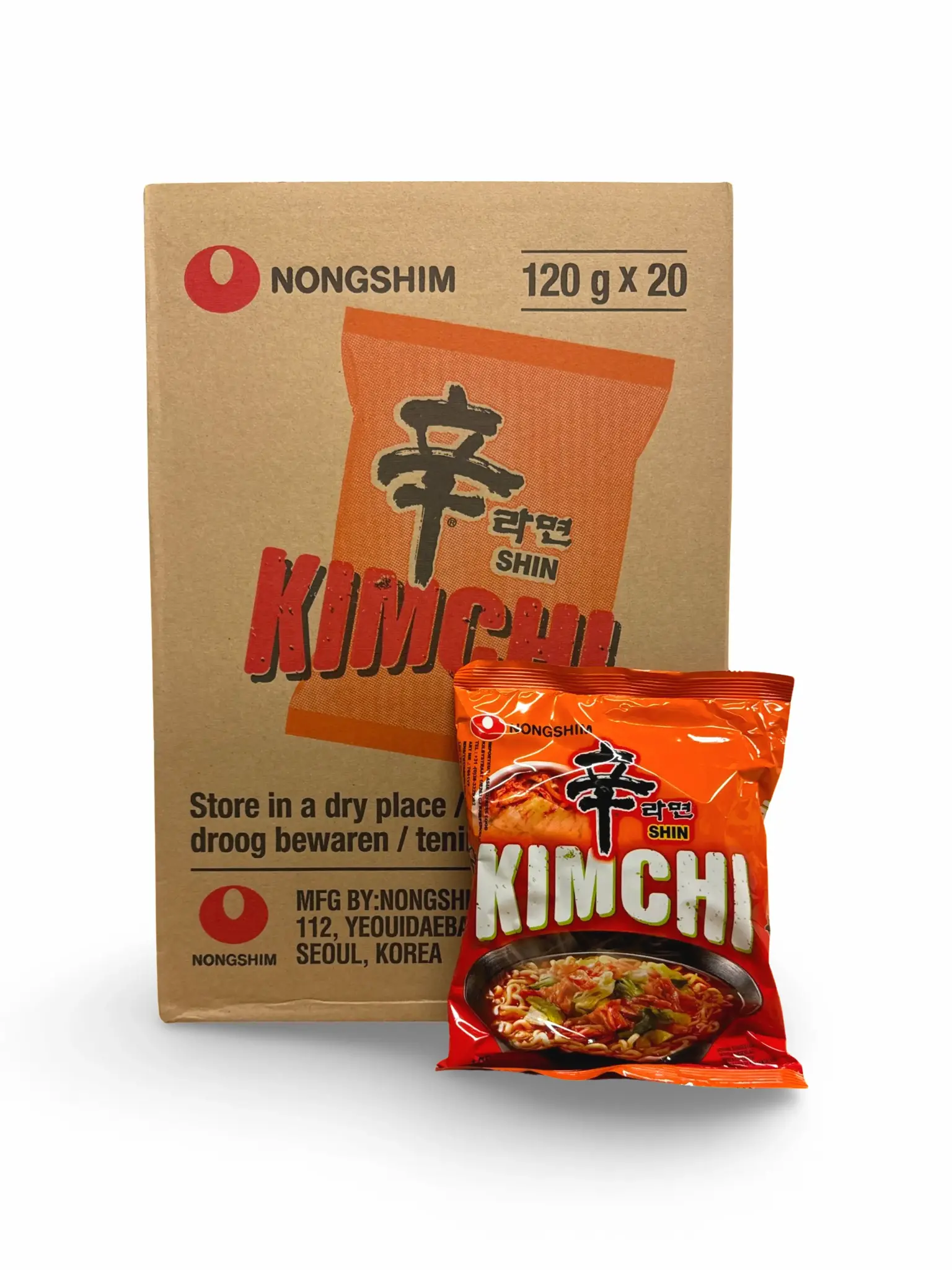 Nongshim Kimchi Ramen BOX, 20x120g - Tjin's Toko