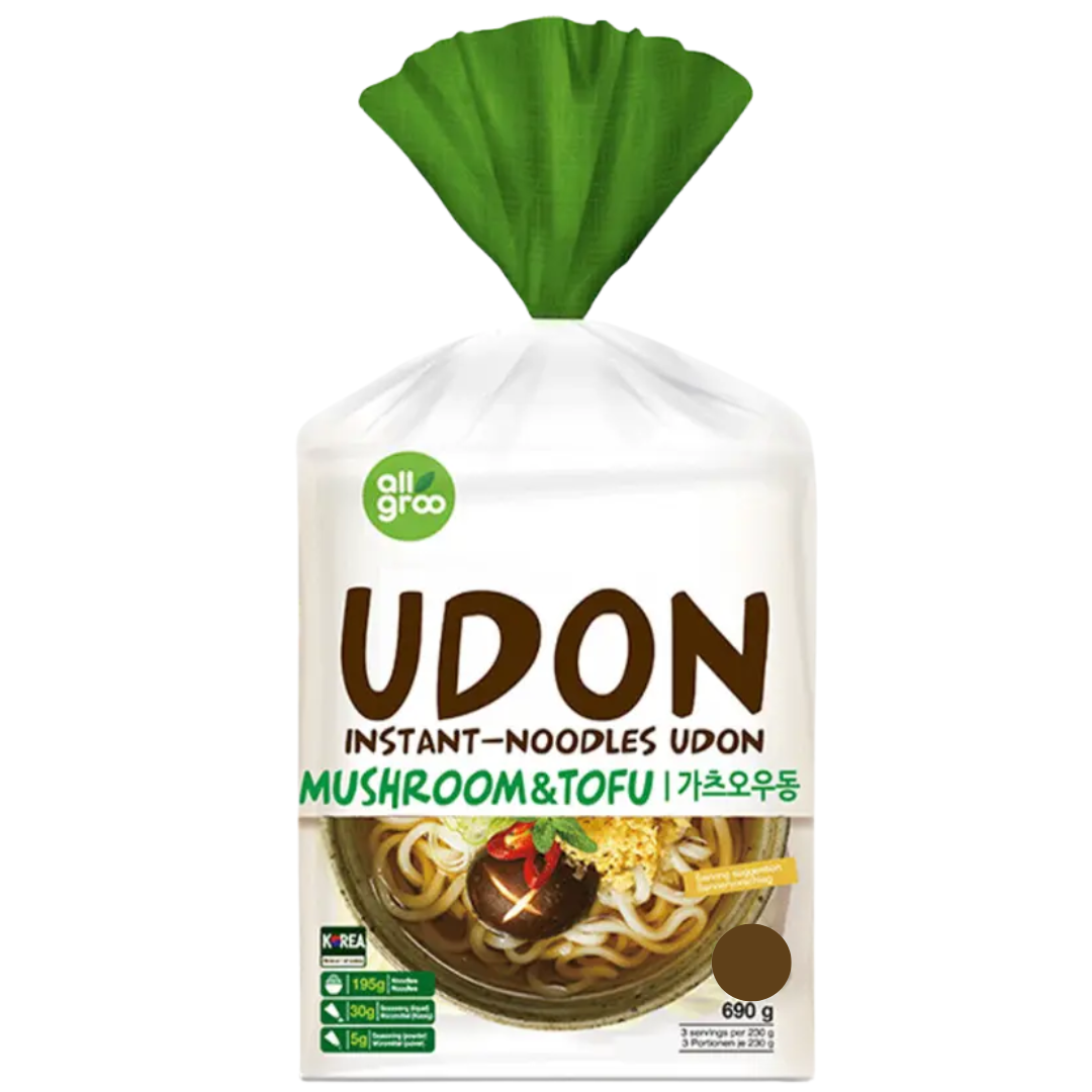 All Groo Instant Udon Noodles Mushroom & Tofu, 690g - Tjin's Toko