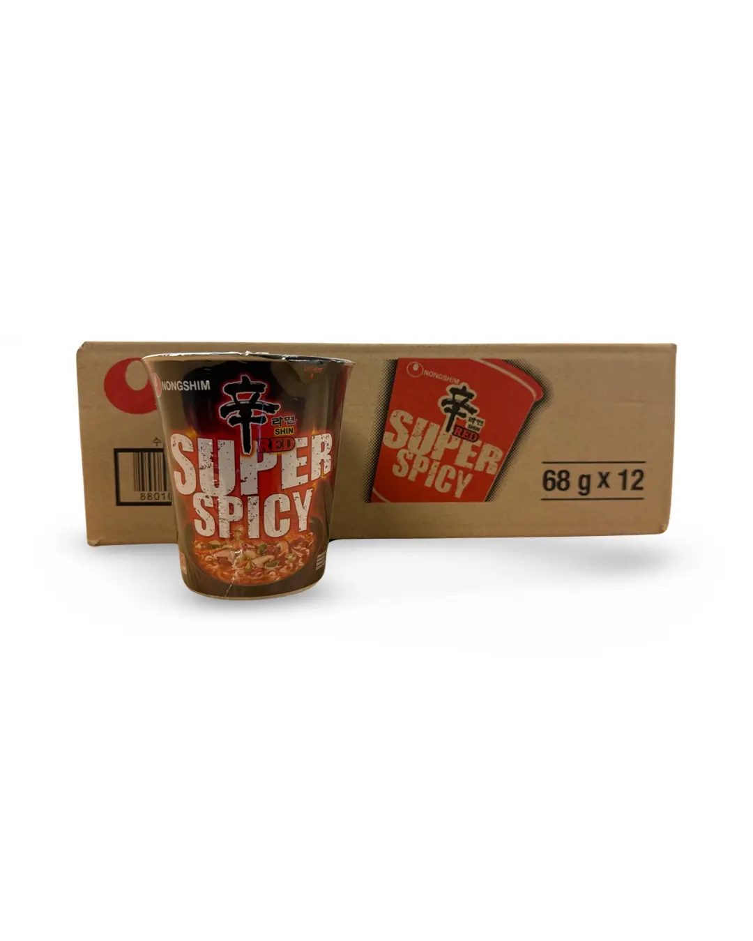 Nongshim Shin Red Super Spicy Cup BOX, 12x68g - Tjin's Toko