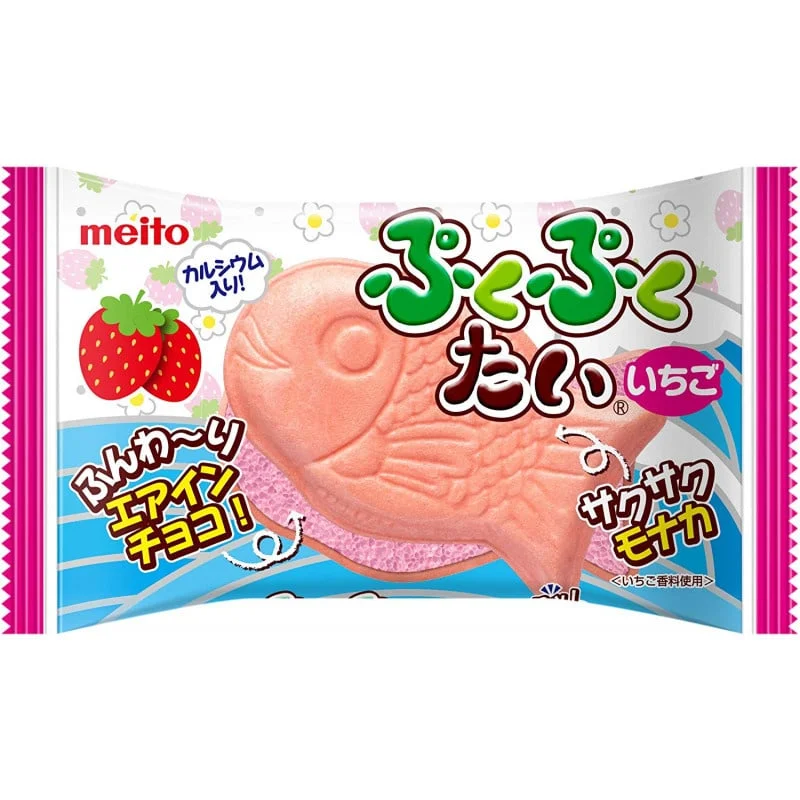 Meito Puku Puku Tai Chocolate Strawberry, 16g - Tjin's Toko