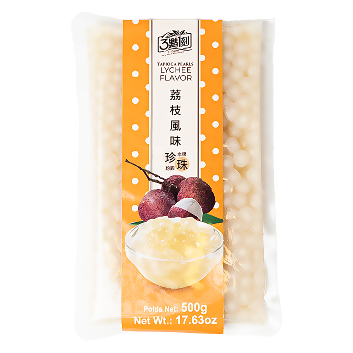 Lychee Flavor Tapioca Pearls, 500g - Tjin's Toko