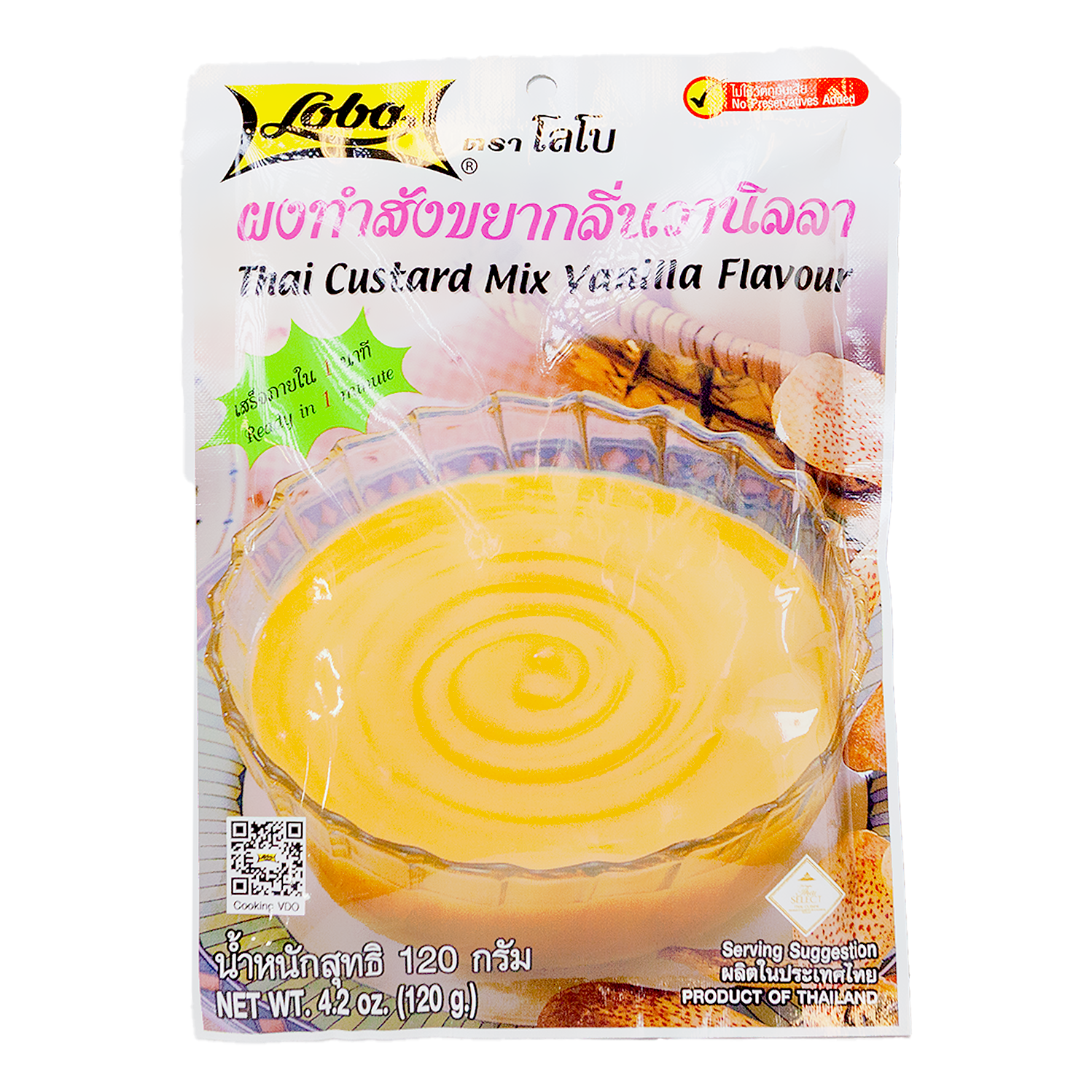 Lobo Thai Custard Mix Vanilla Flavour, 120g - Tjin's Toko