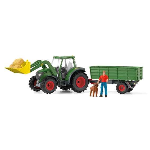 Schleich Farm 42608 -Tractor met aanhangwagen - T-Toys
