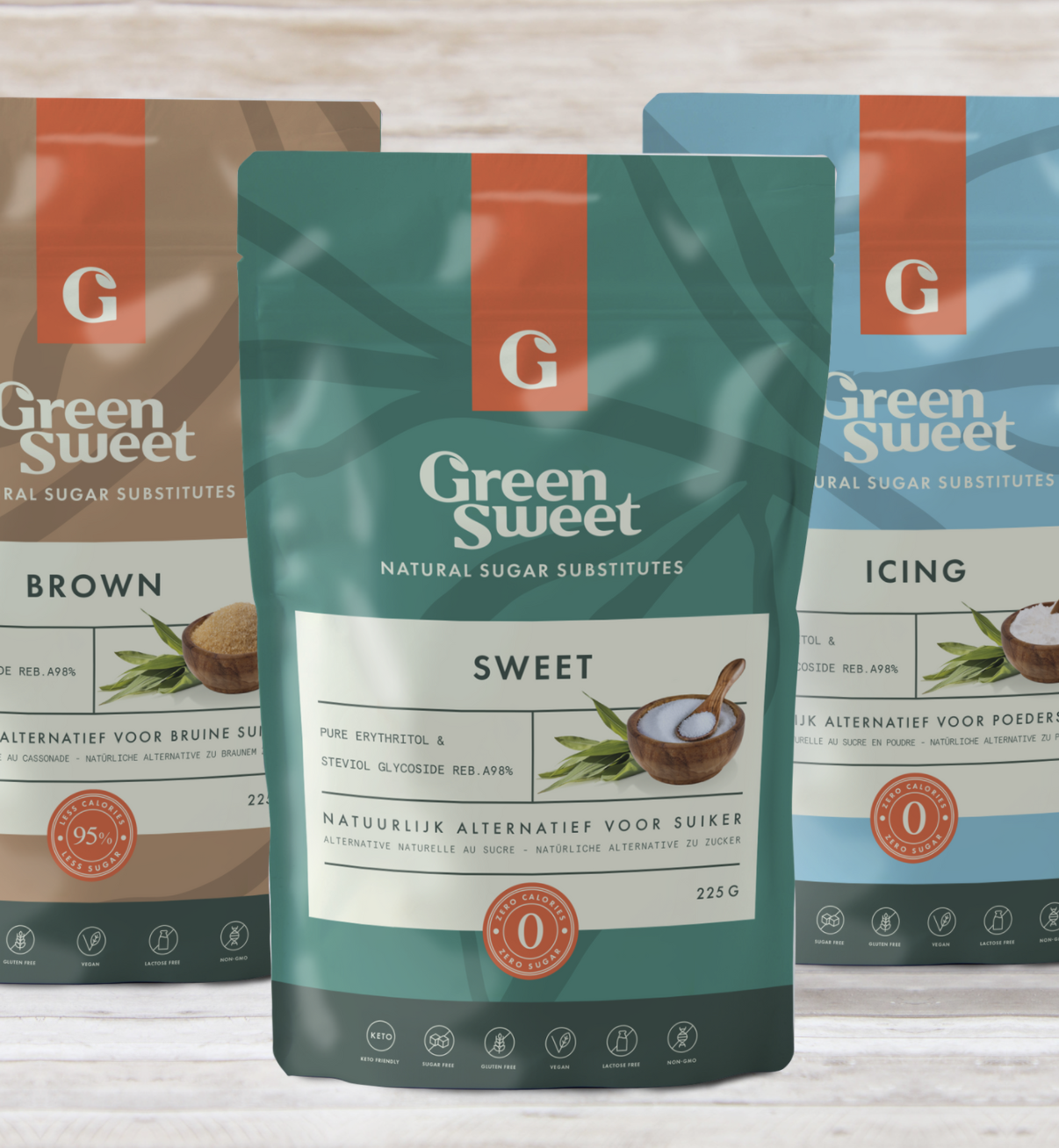 Green Sweet Suikerpakket 2 - Sweet, Icing & Brown - Green Sweet