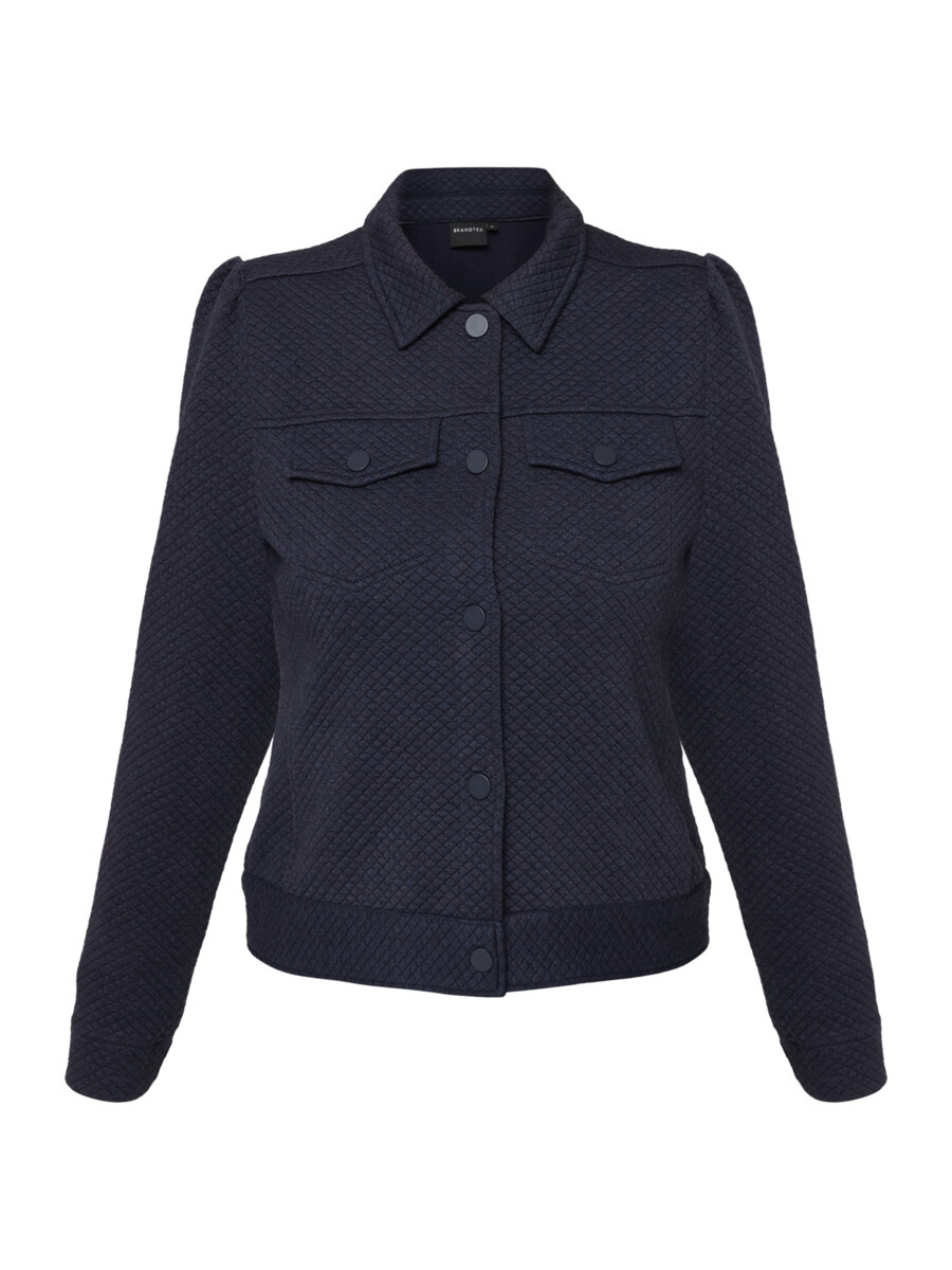 Brandtex | Sportief vest jasje met patroon en drukknopen marine blauw ...