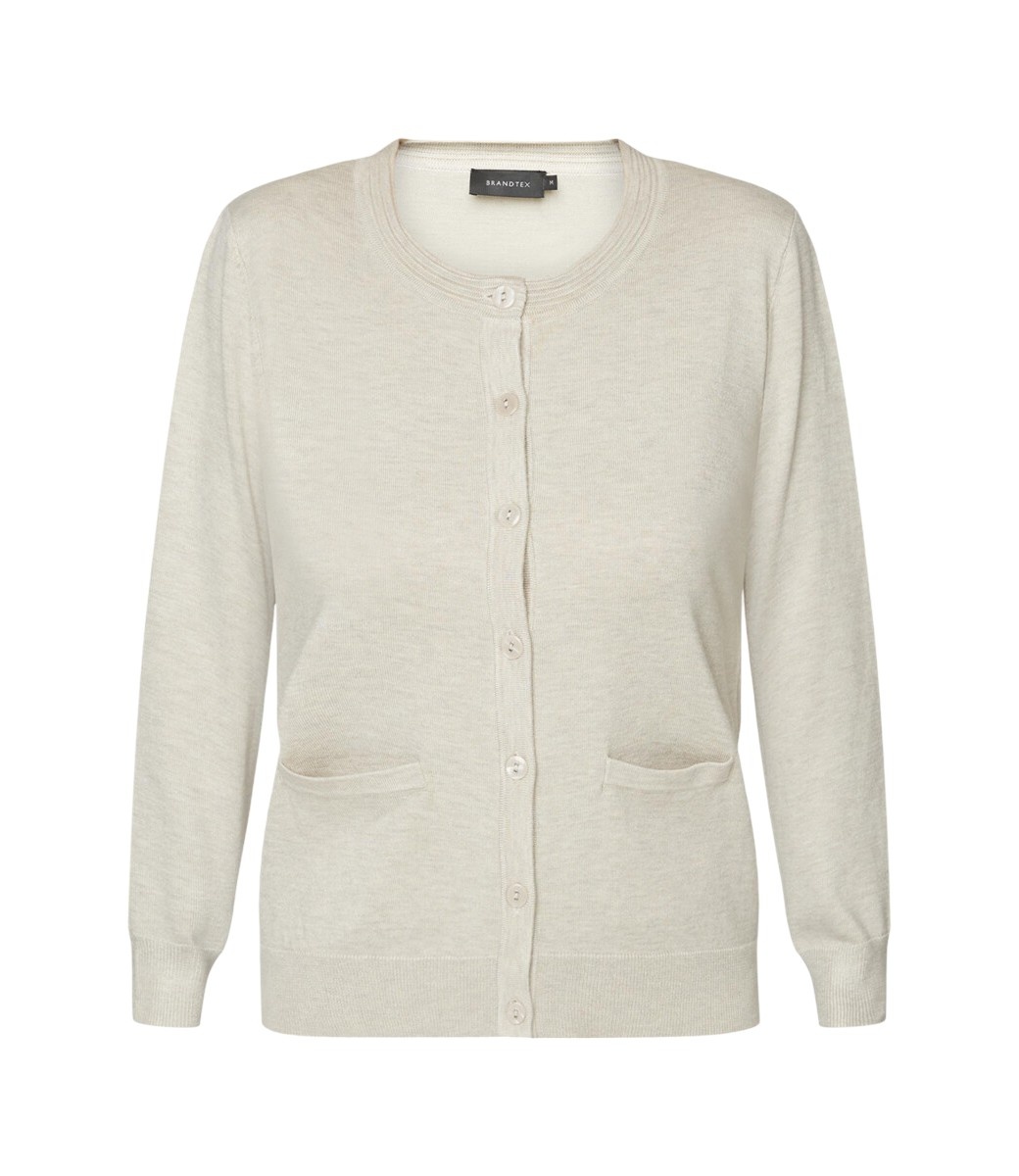 Brandtex. | Dames vest met zakjes en knopen effen | Beige - Blauw mode