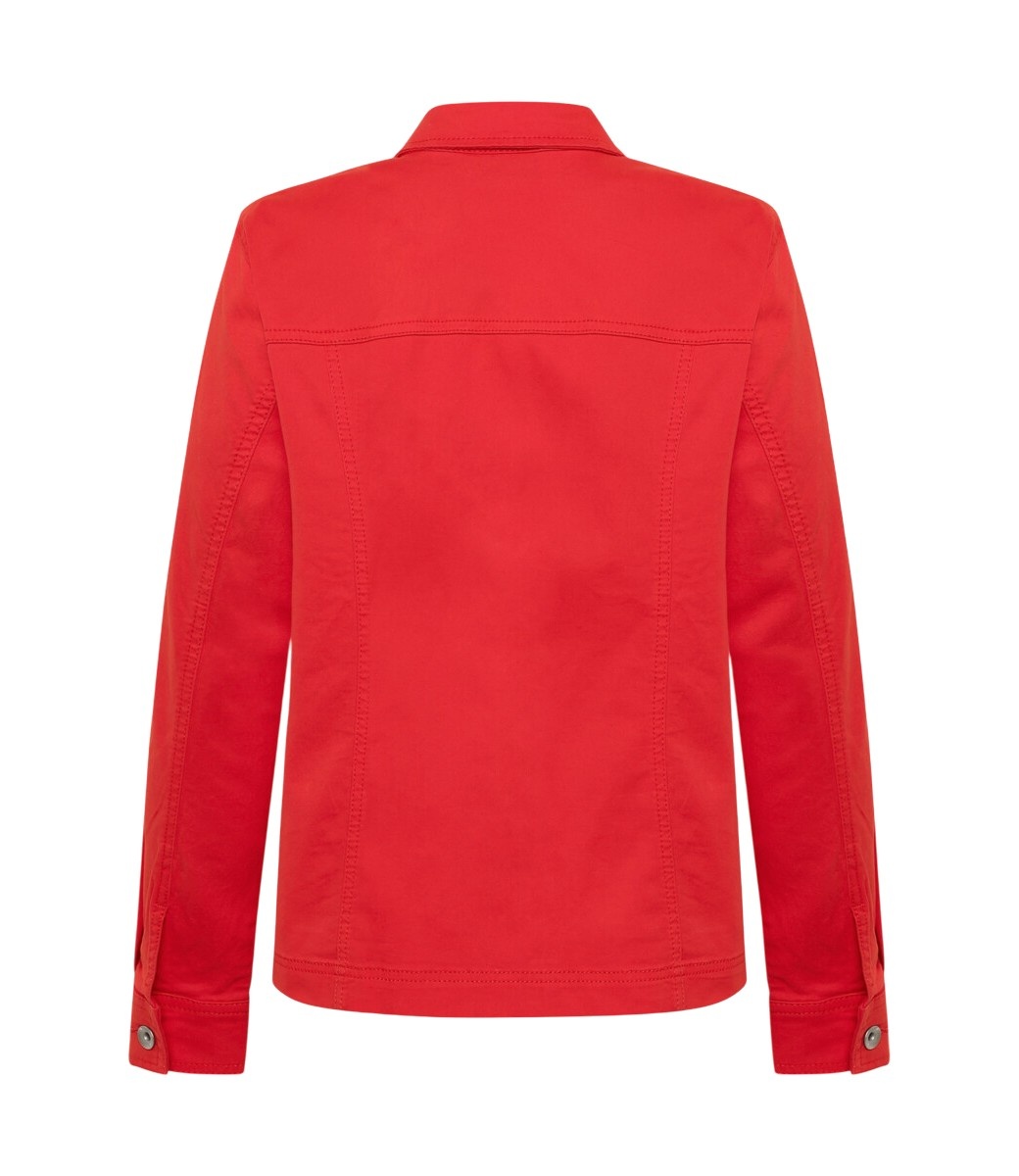 Brandtex | Dames spijkerjasje rood met knopen en lange mouw - Blauw mode