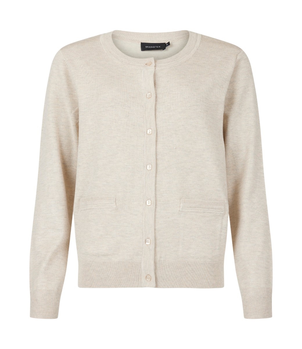 Brandtex | Dames vest beige met zakjes en vierkante knopen - Blauw mode