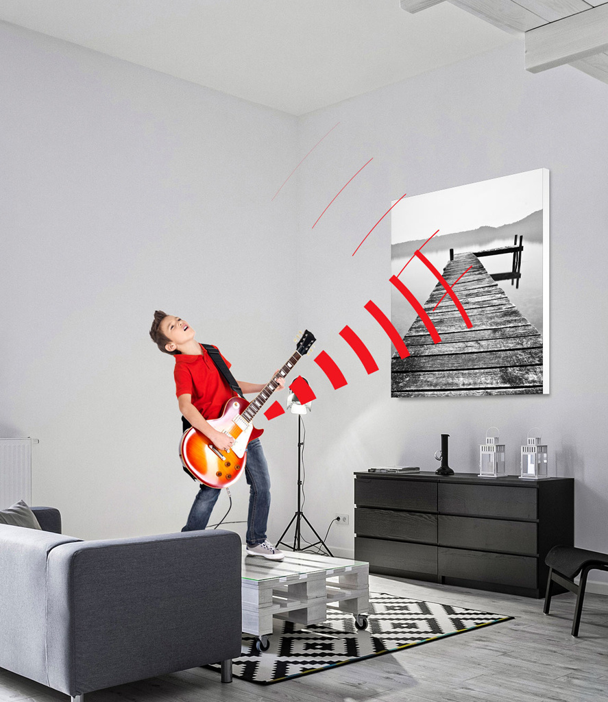 Sound absorbing panel "Beton" sound absorbing class A - Akustik-Profi Shop