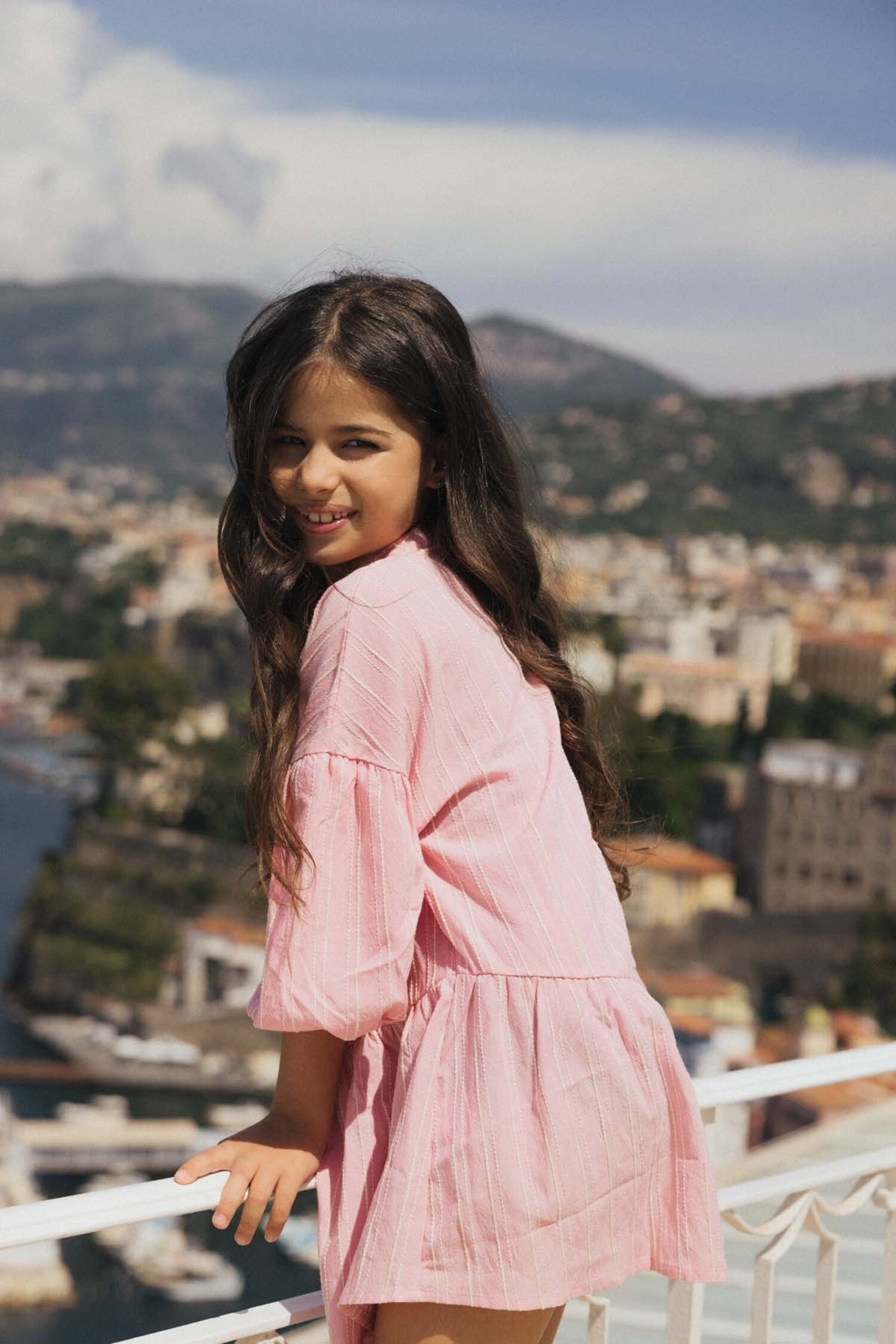 Charlie Petite Dress Isabelle - Stripes Pink/White - Adorablekidzz