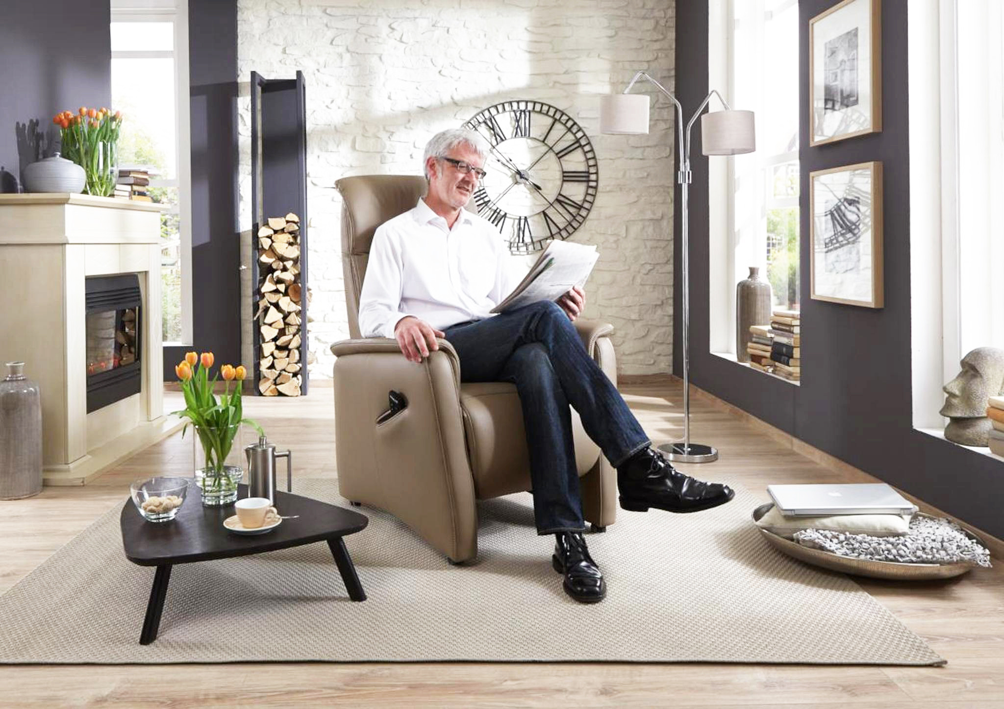 Ergolux by Ergodôme: relax chair with 3 motors and standing aid | gra ...
