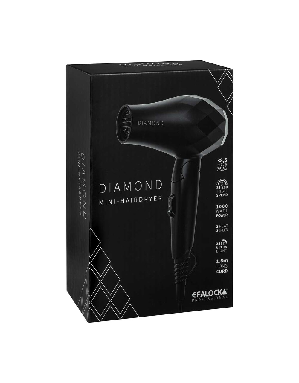 Efalock Diamond Mini Fohn Zwart kopen? - Koos van der Beek